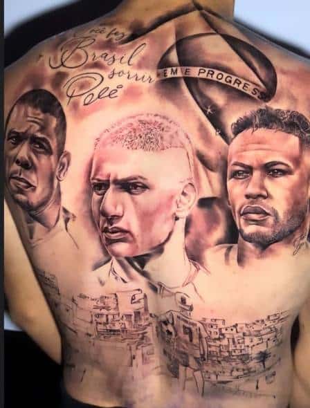 Richarlison faz tatuagem com rosto de Neymar após a Copa Richarlison faz tatuagem com rosto de Neymar após a Copa