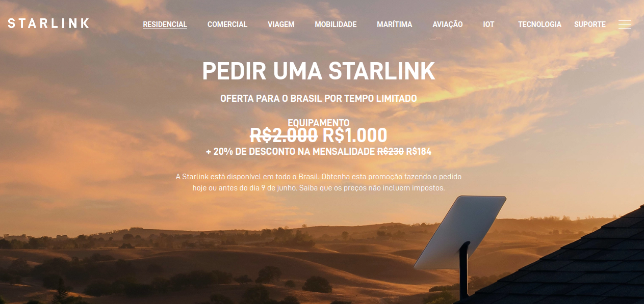No Brasil, internet da Starlink fica mais barata. Saiba os novos valores