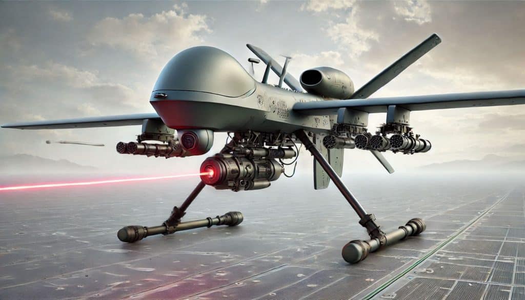 Novo drone militar com laser potente vaporiza humano